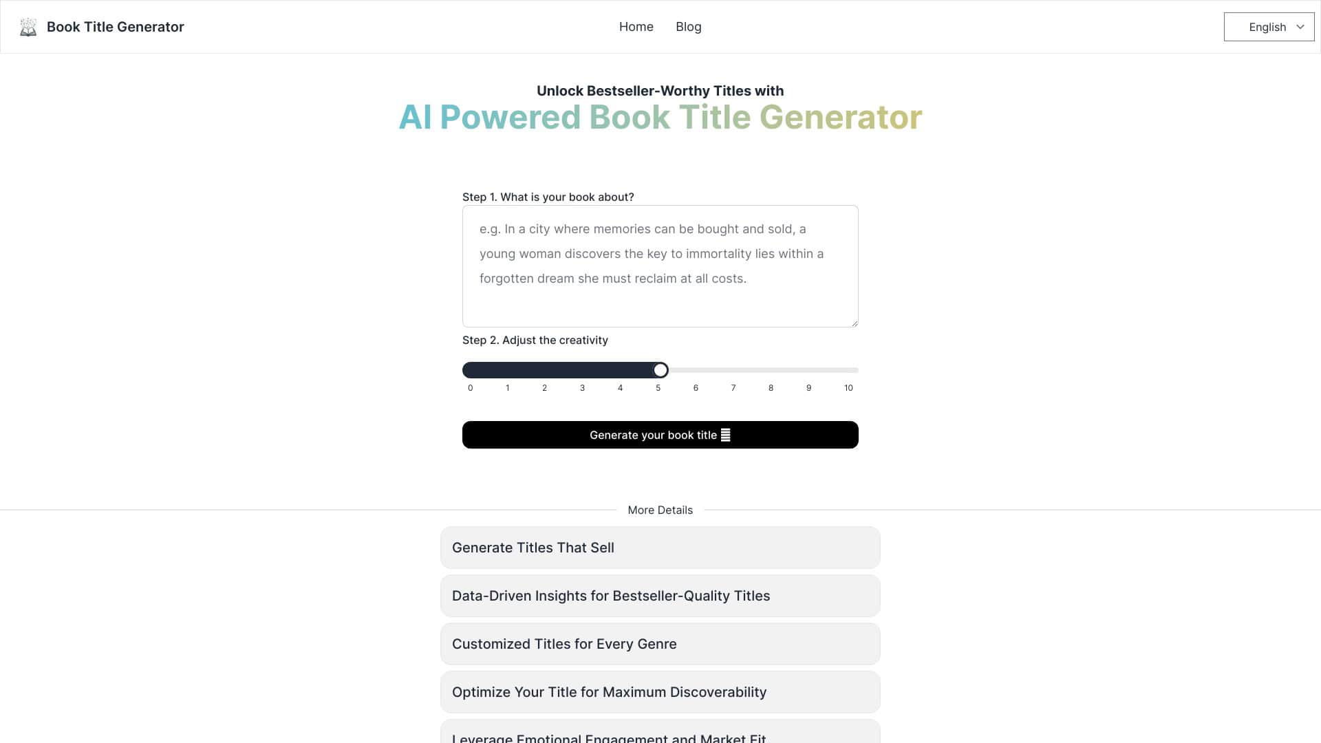 Book Title Generator | Create Catchy Titles Efficiently! | Futureen