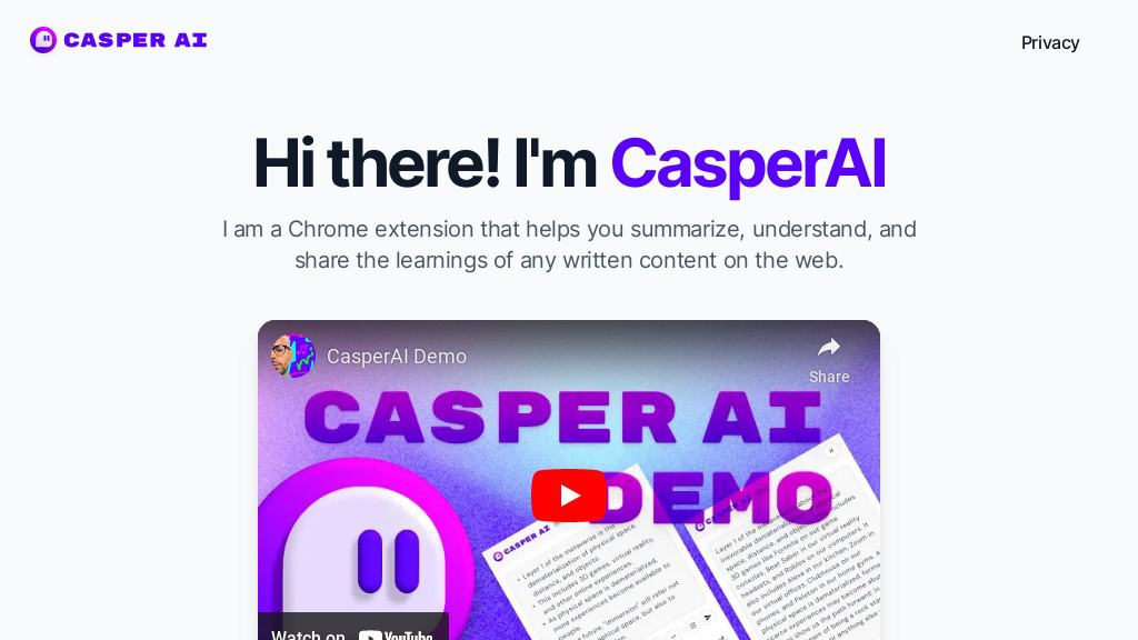 Casper AI | Boost Productivity with Easy Summarization | Futureen