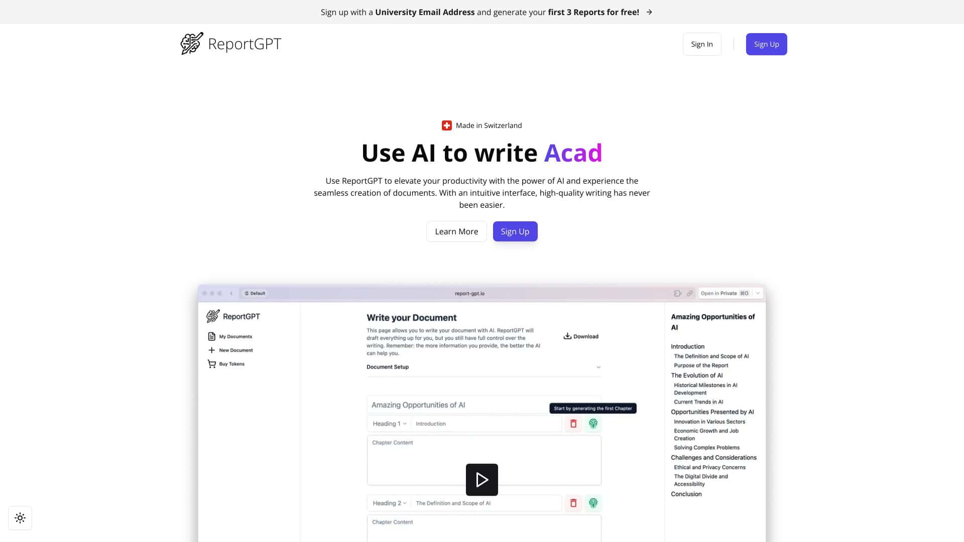 ReportGPT | Document Writing Made Easy! | Futureen