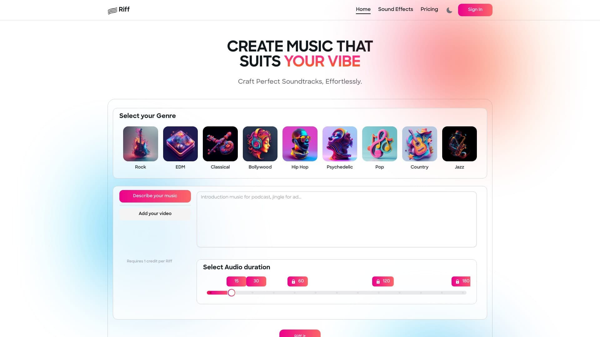 Riff | Generate Tailored Royalty-Free Music in Seconds! | Futureen