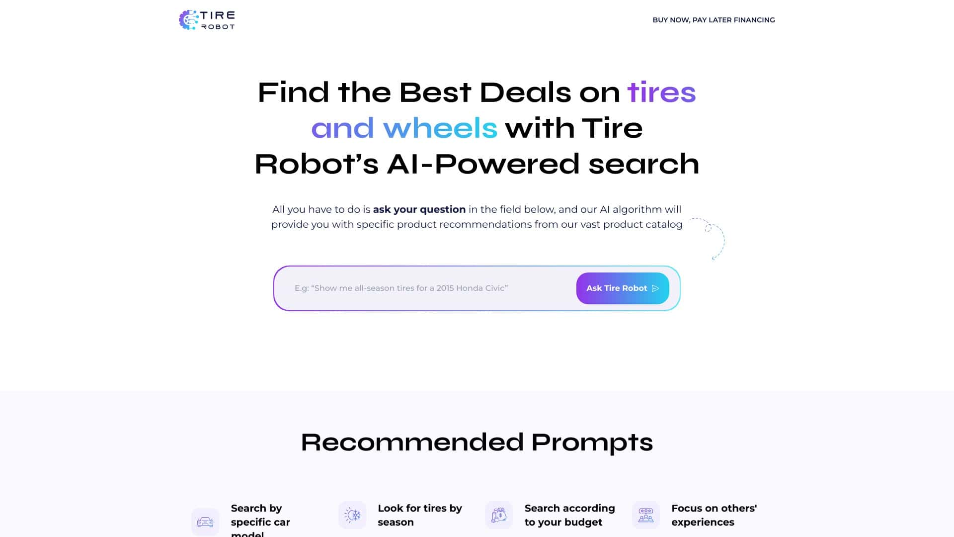 Tire Robot AI | Discover Incredible Tire Deals Now! | Futureen