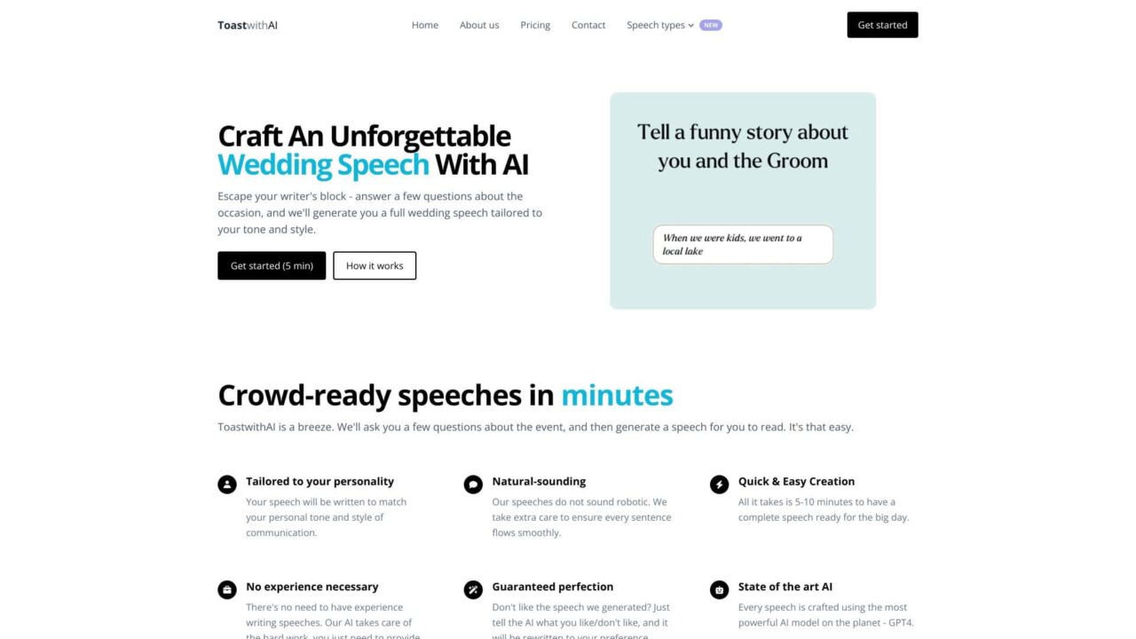 ToastwithAI | Create Exceptional Speeches with Ease! | Futureen