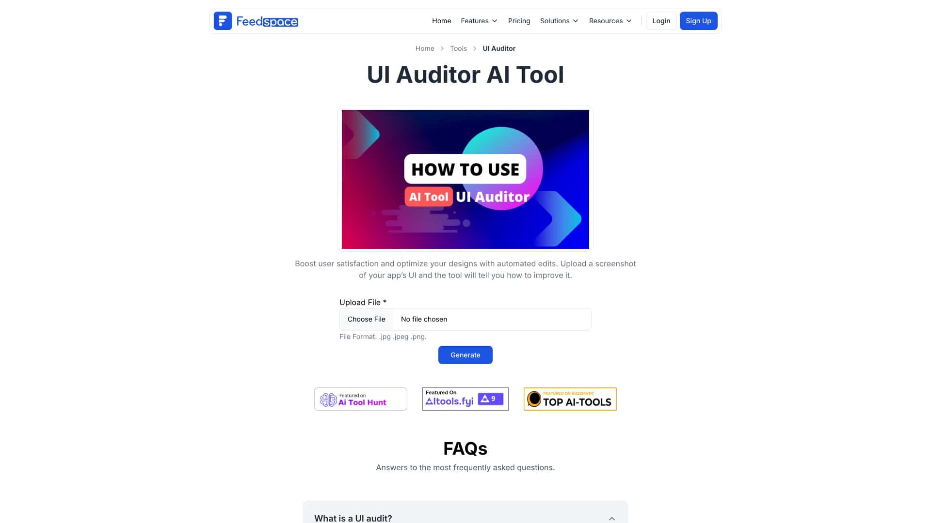 UI Auditor AI Tool | Enhance Your Website's User Interface with Ease! | Futureen