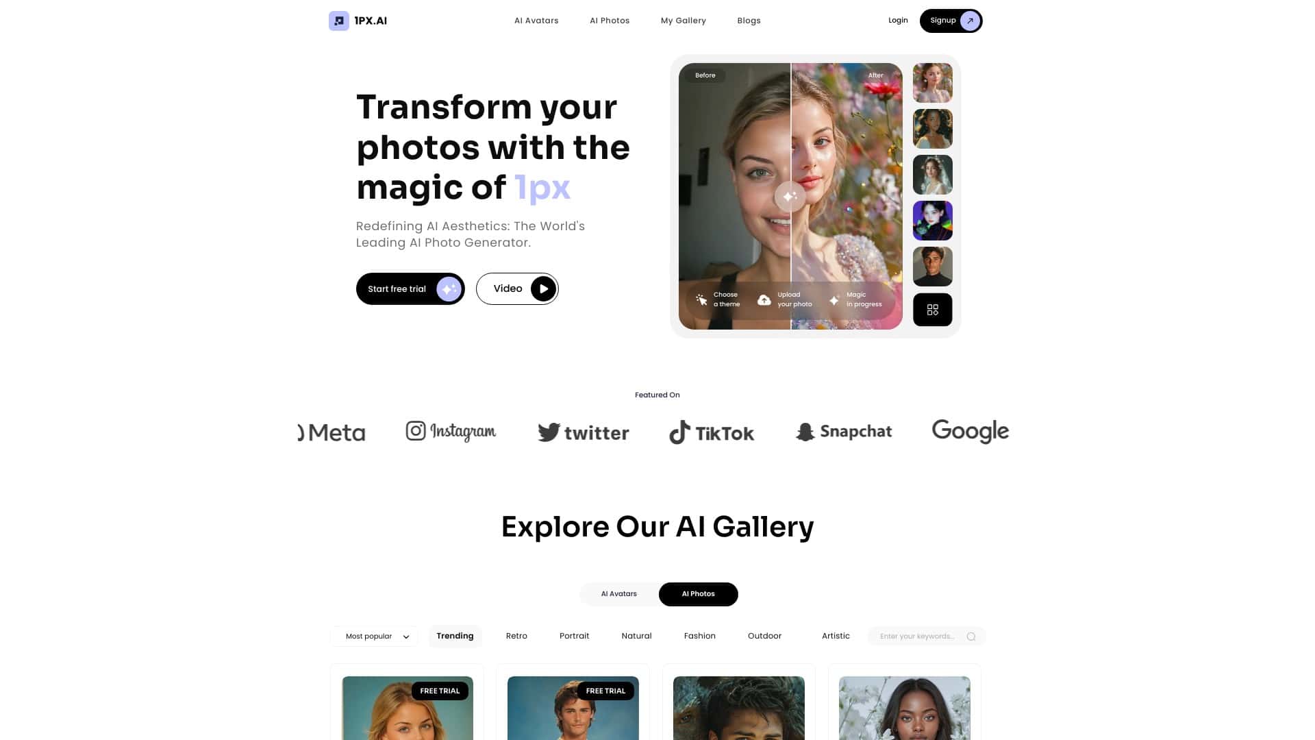 1PX.AI | Transform Your Photos with AI Magic | Futureen