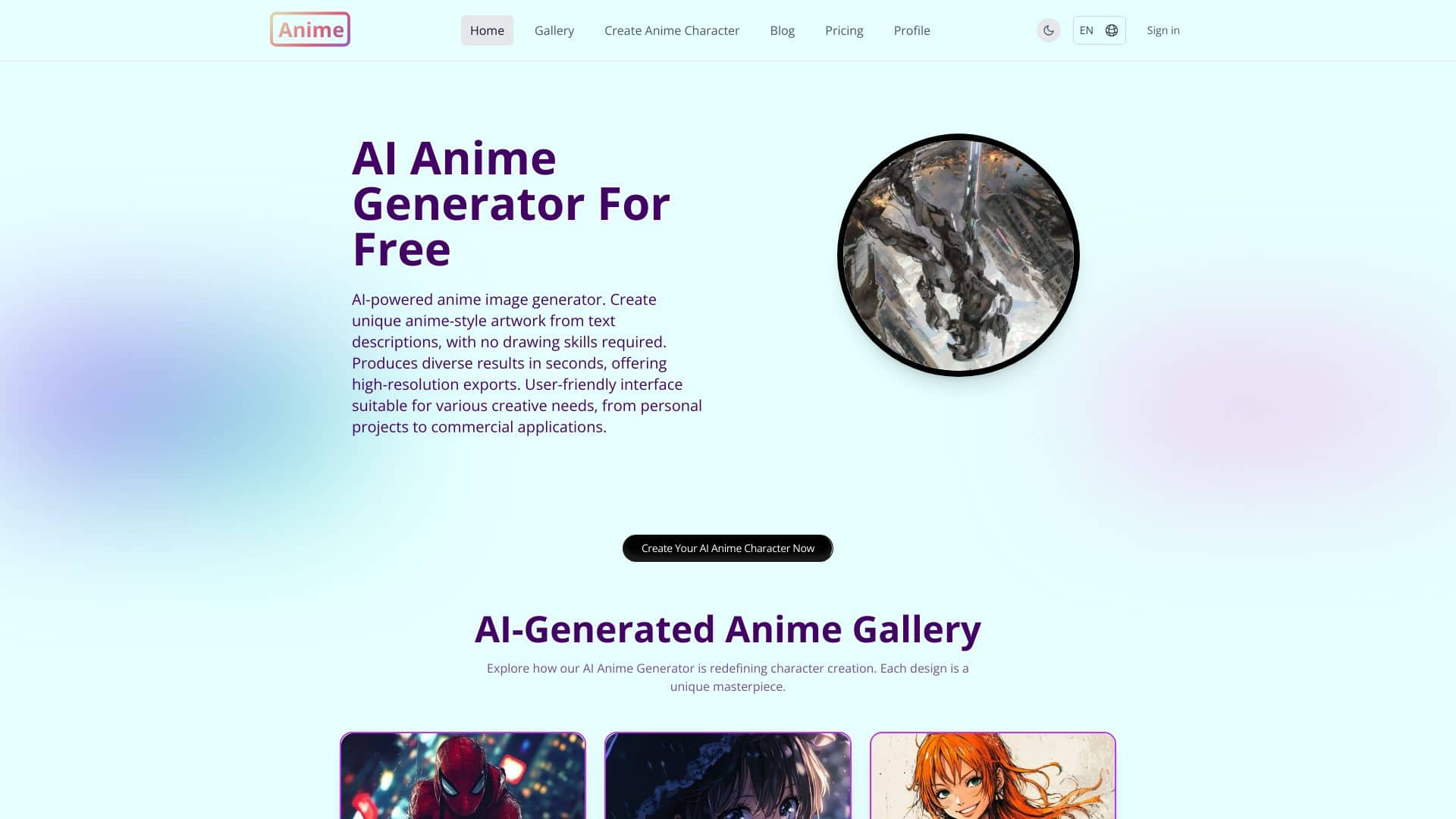 AI Anime Gen | Create Anime-Style Art from Text Prompts | Futureen