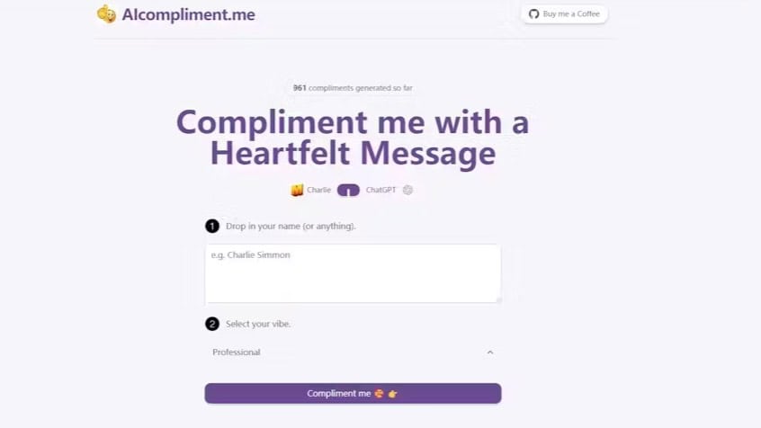 AI Compliment Generator | Brighten Days with Personalized Joy | Futureen