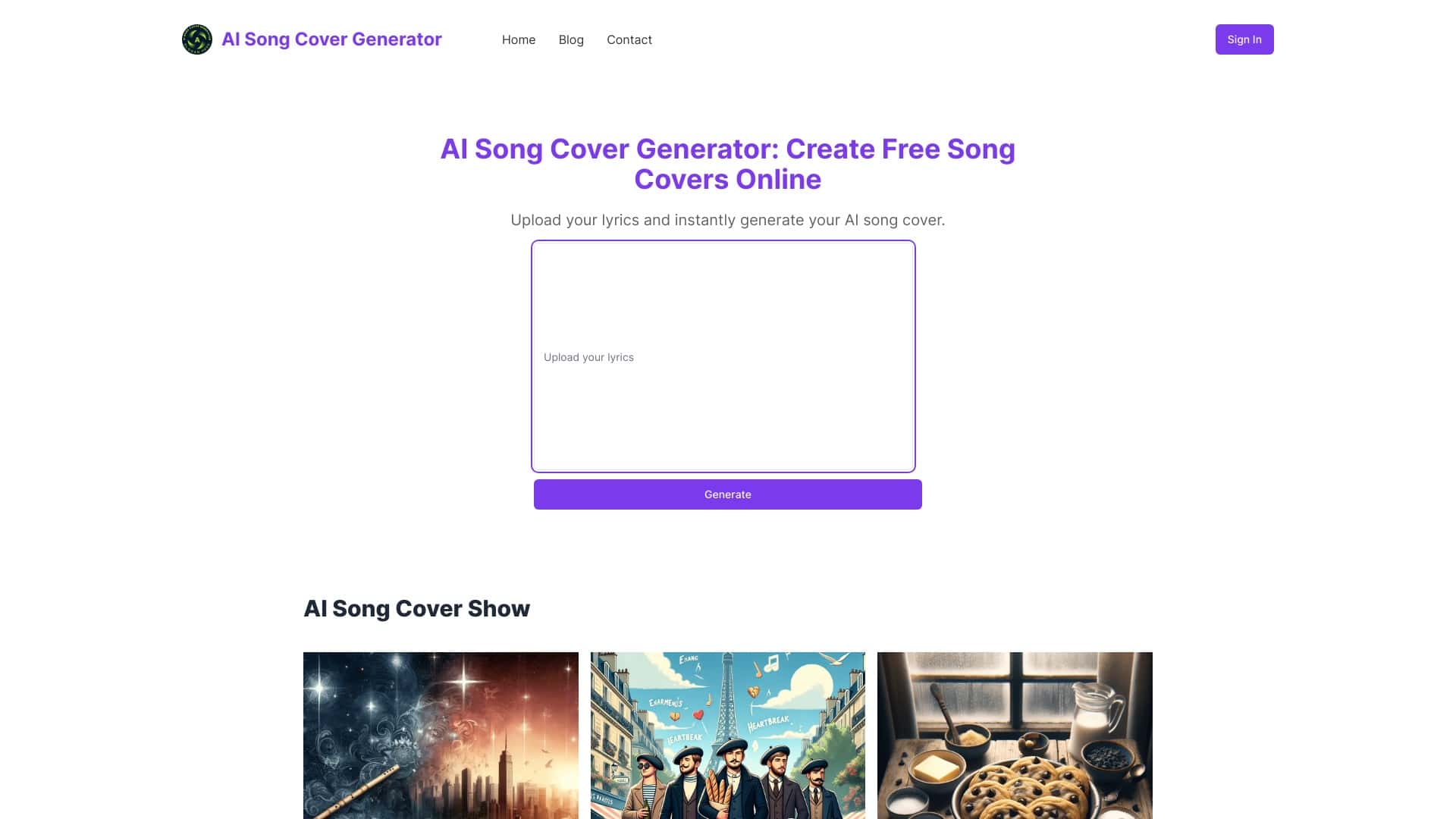 AI Song Cover Generator | Transform Lyrics into Art | Futureen