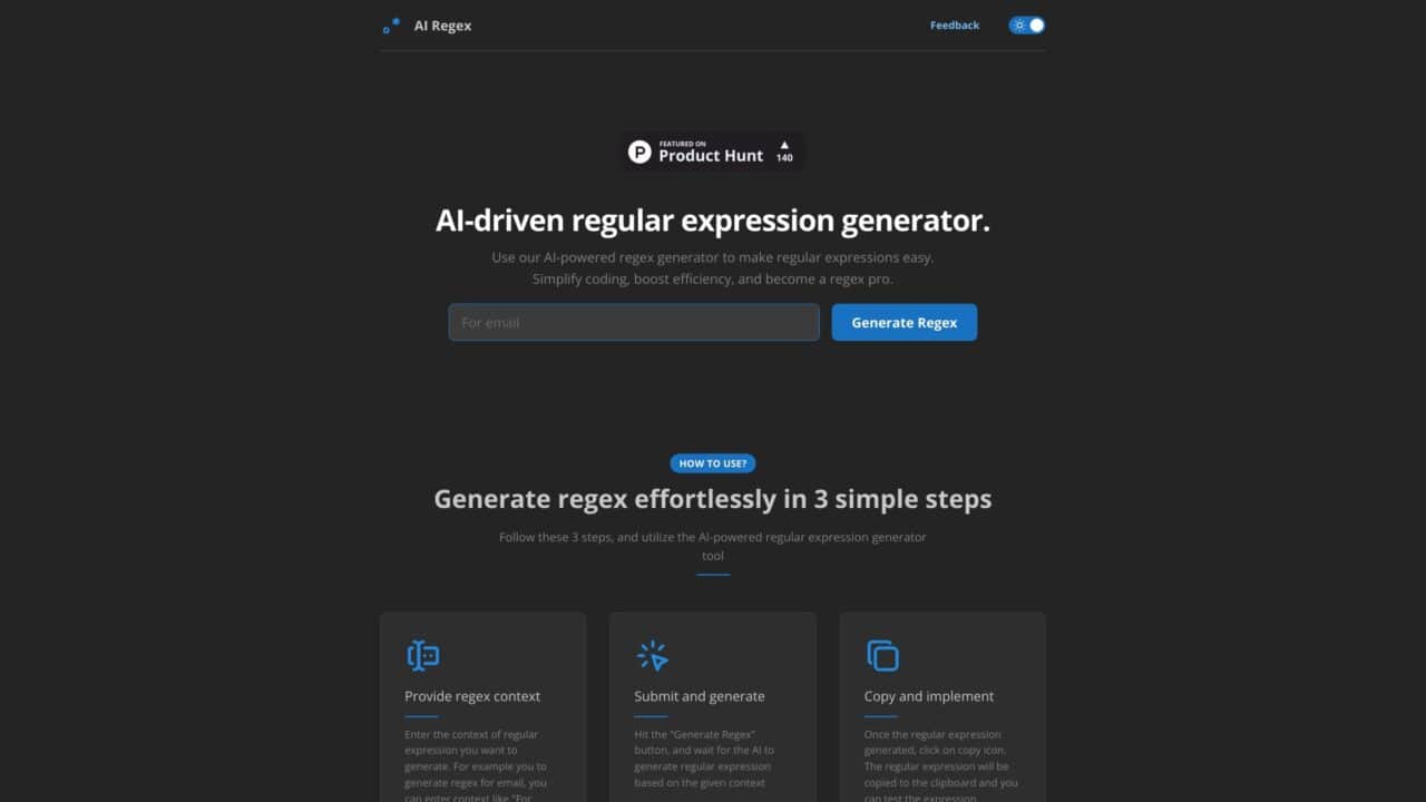 AIRegex | Effortless AI-Powered Regex Generation | Futureen