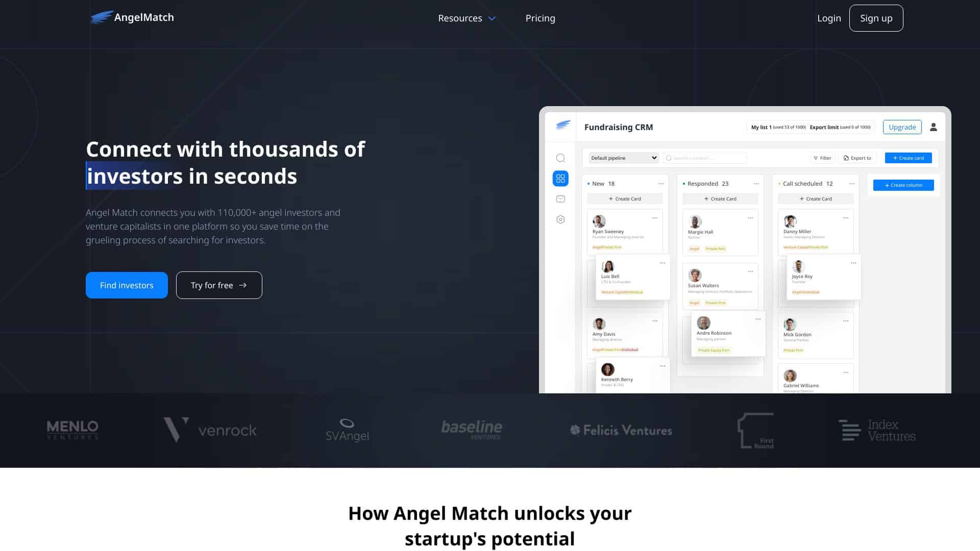 Angel Match | Connect with Over 110,000 Investors Easily! | Futureen