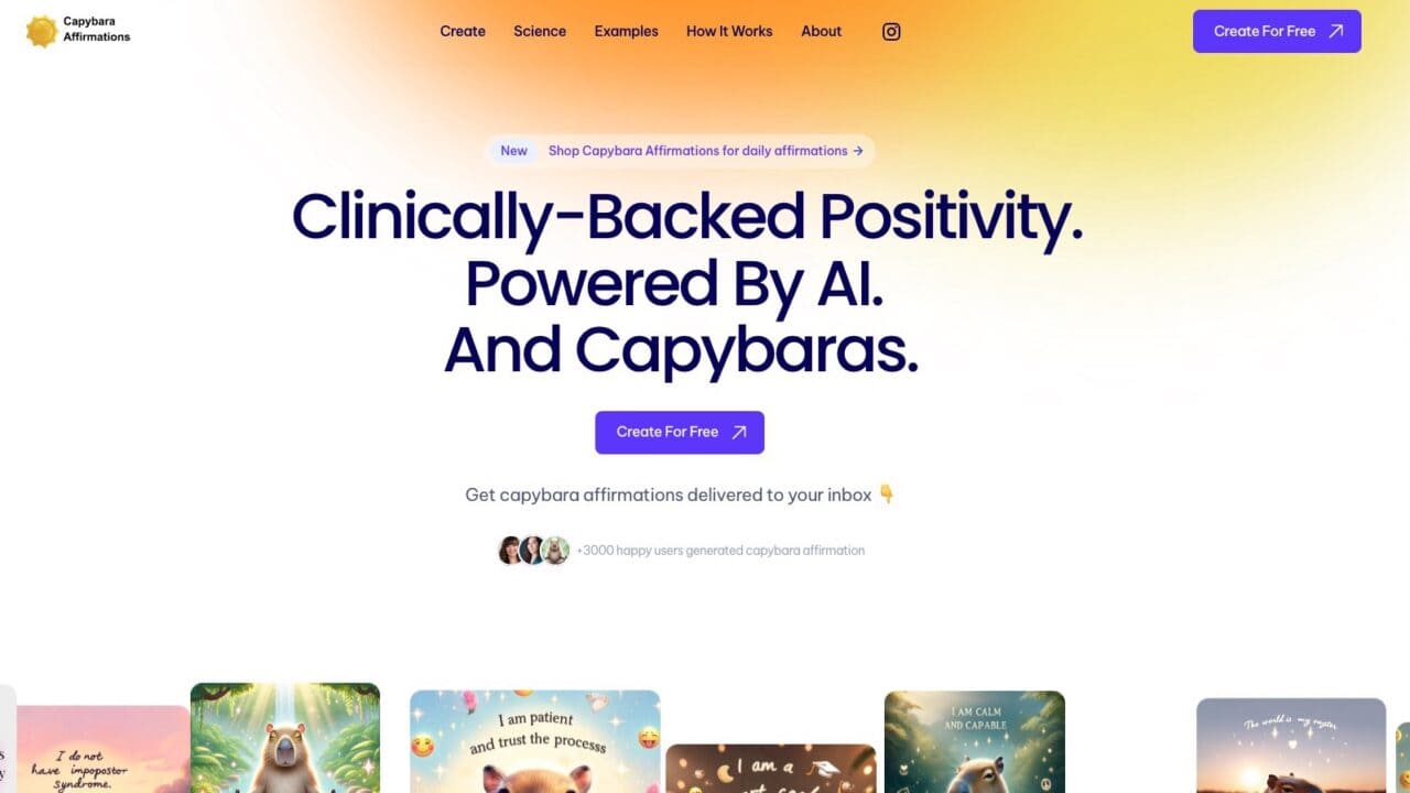 Capybara Affirmations AI | Personalized Positive AI | Futureen