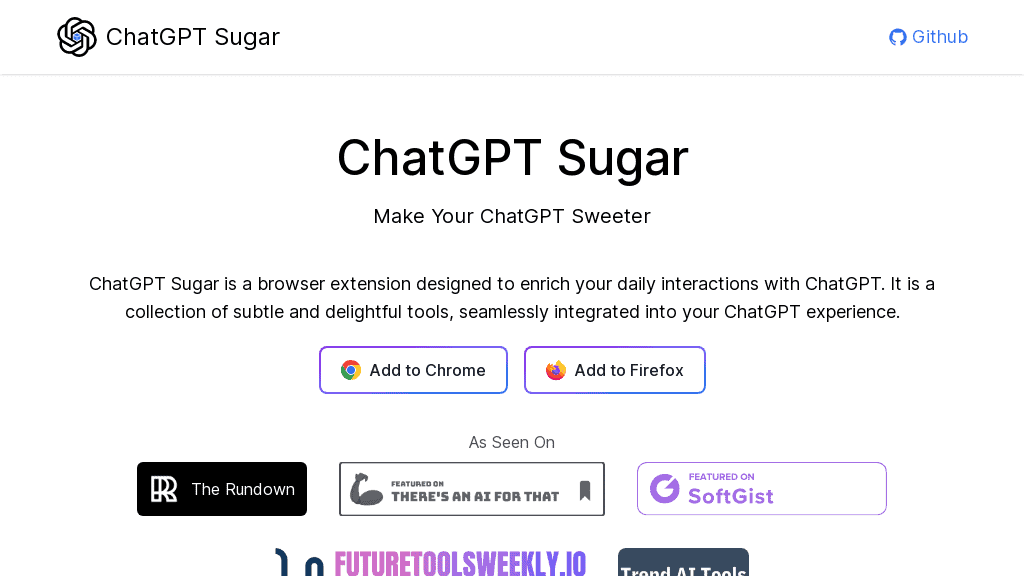 ChatGPT Sugar | Enhance Your ChatGPT Experience with Ease! | Futureen