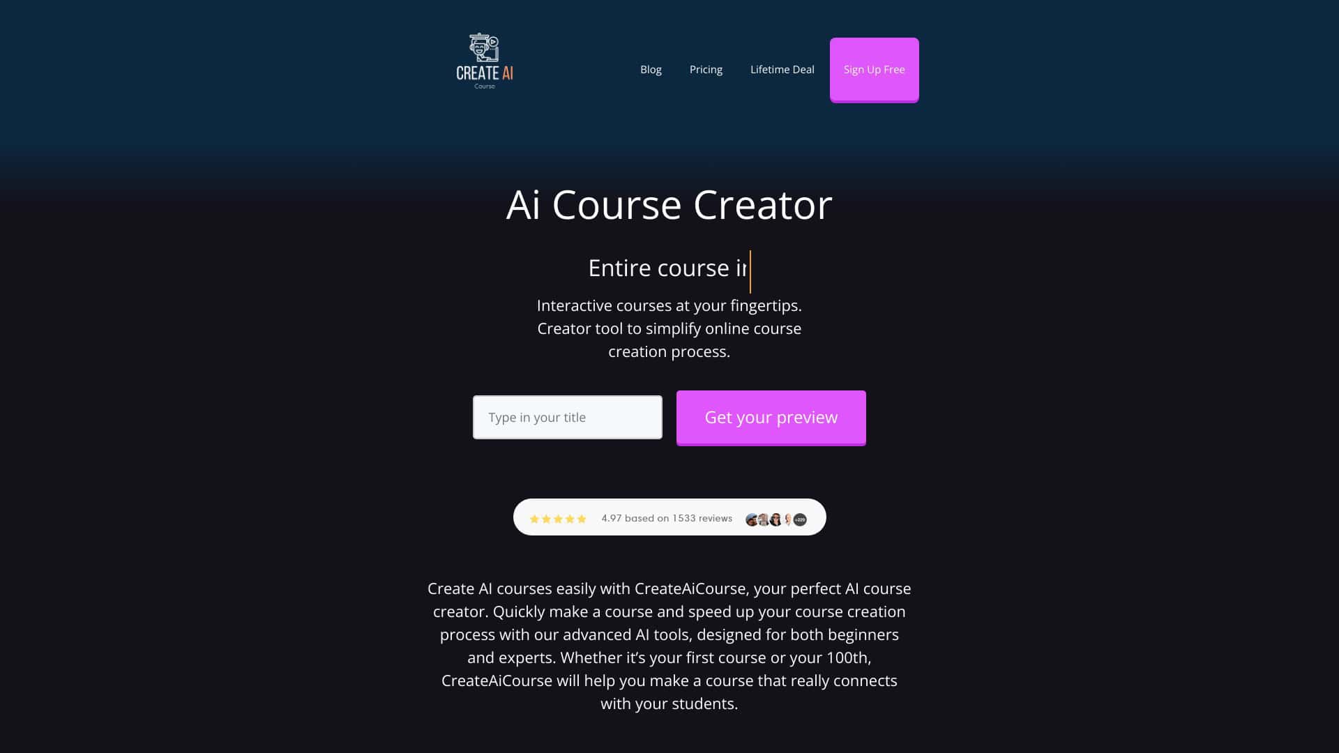 CreateAiCourse | Craft Courses with AI Easily | Futureen