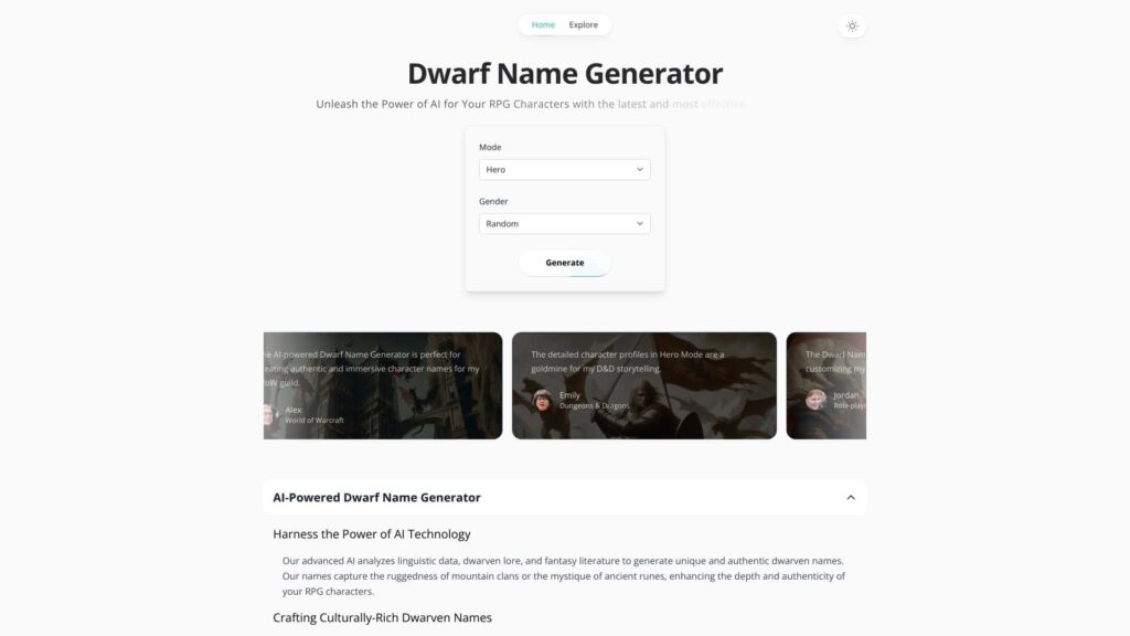 Dwarf Name Generator | Craft Unique Names for Your Adventures! | Futureen