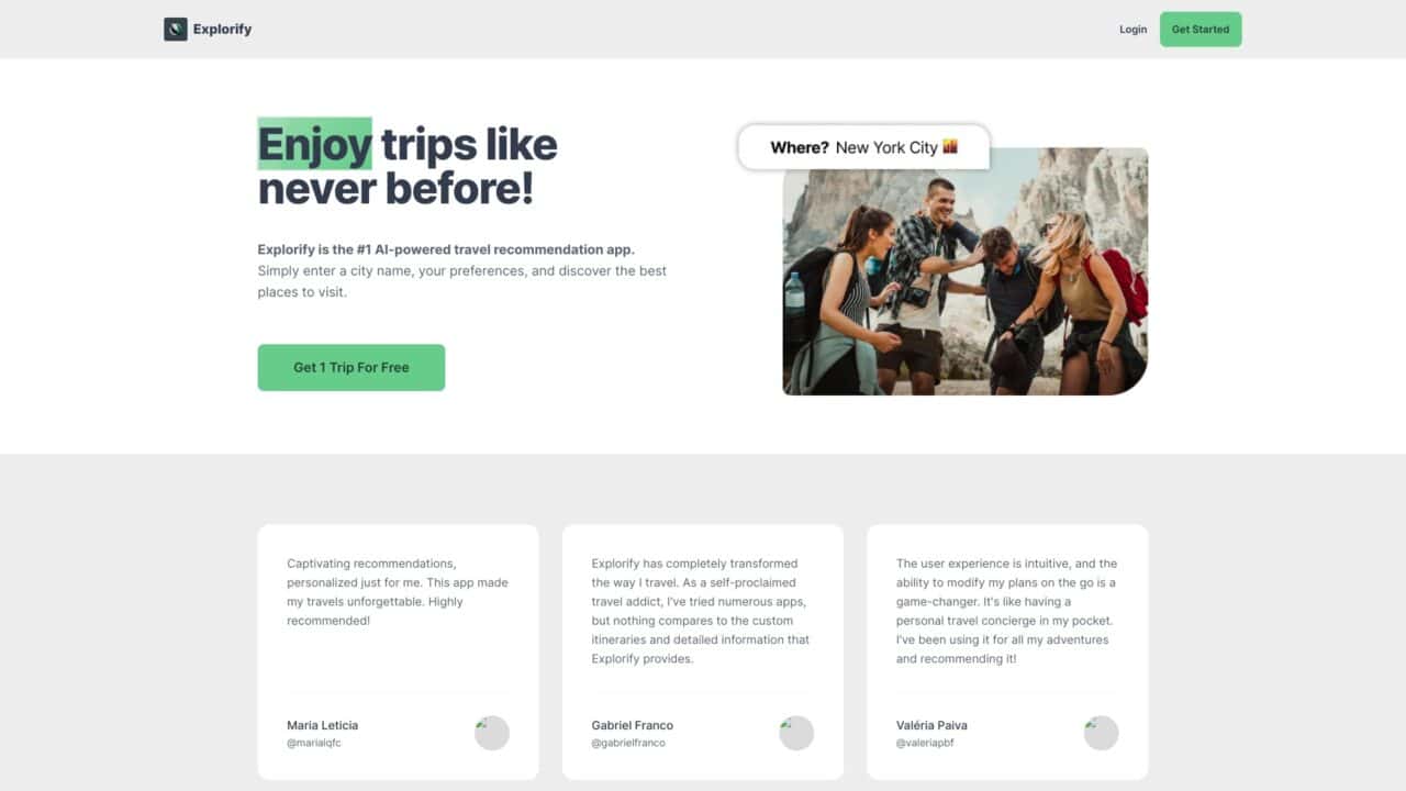 Explorify | Your AI Travel Itineraries Guide | Futureen