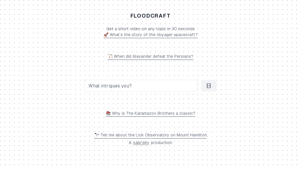Floodcraft | Create 30 Second Videos Instantly | Futureen