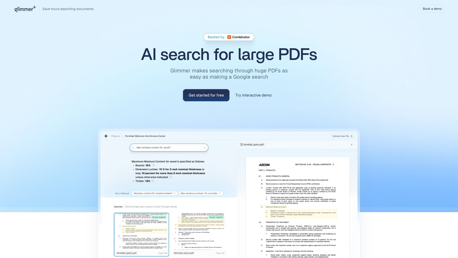 Glimmer.com | AI-Powered Search for Large PDFs! | Futureen