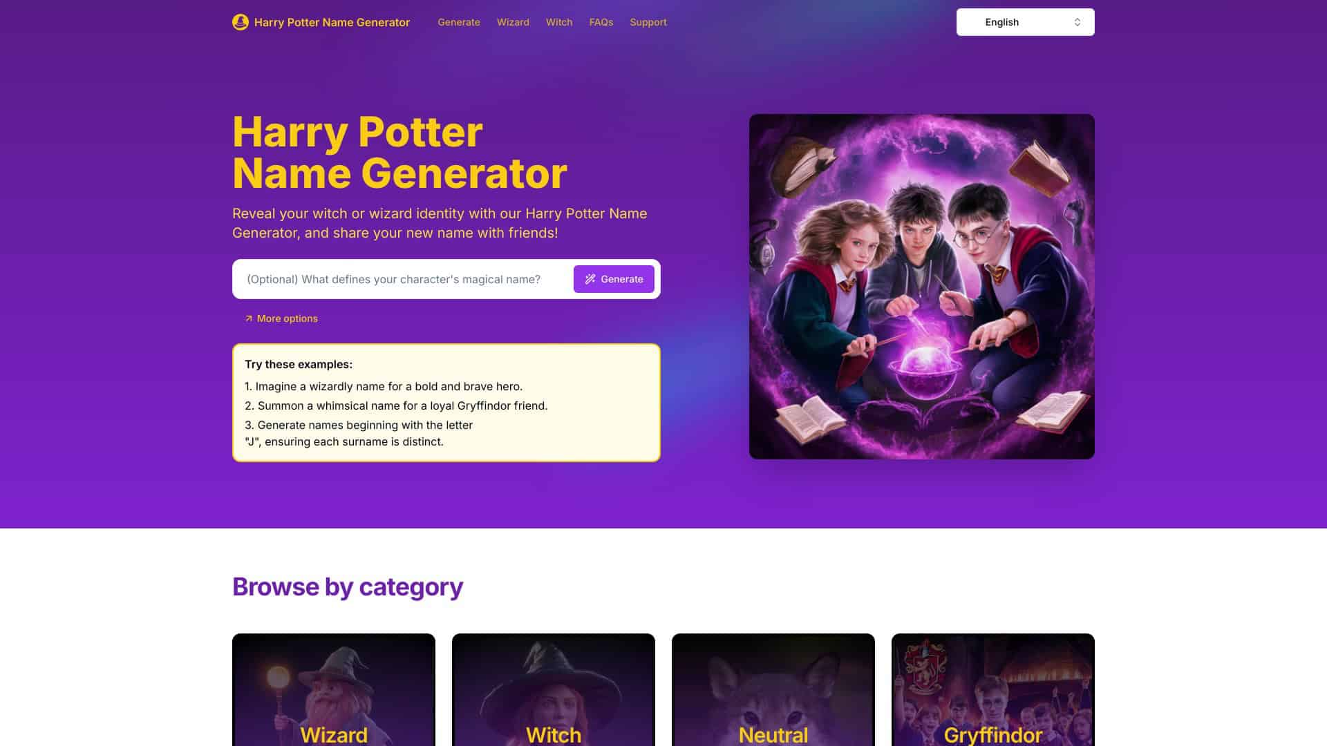 Harry Potter Name Generator | Create Your Wizard Identity | Futureen