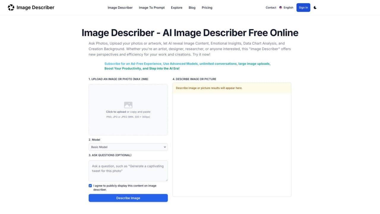 Image Describer | Unlock AI Insights for Images | Futureen
