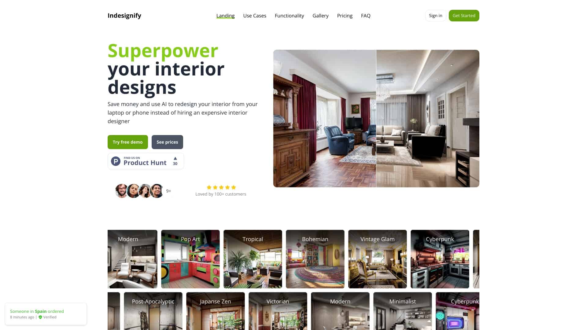 Indesignify | Instant Interior Design with AI Magic | Futureen