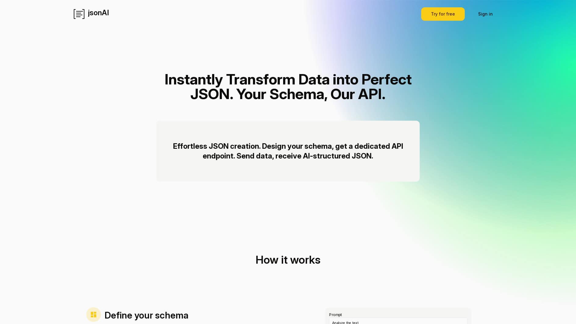 jsonAI | AI-Structured JSON from Your Data | Futureen