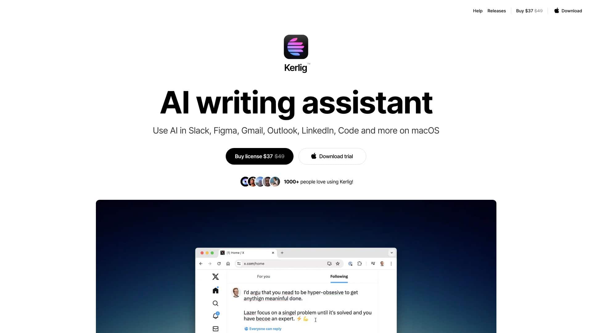 Kerlig™ | Your AI Writing Assistant for macOS | Futureen