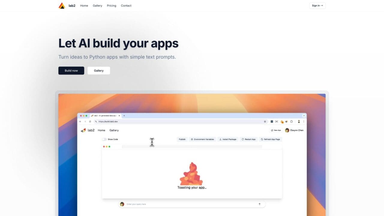 Lab2.dev | Convert Thoughts to Python Apps with Easy Text Prompts | Futureen