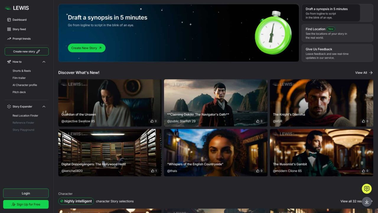 Lewis | Transform Your Storytelling with AI Magic | Futureen