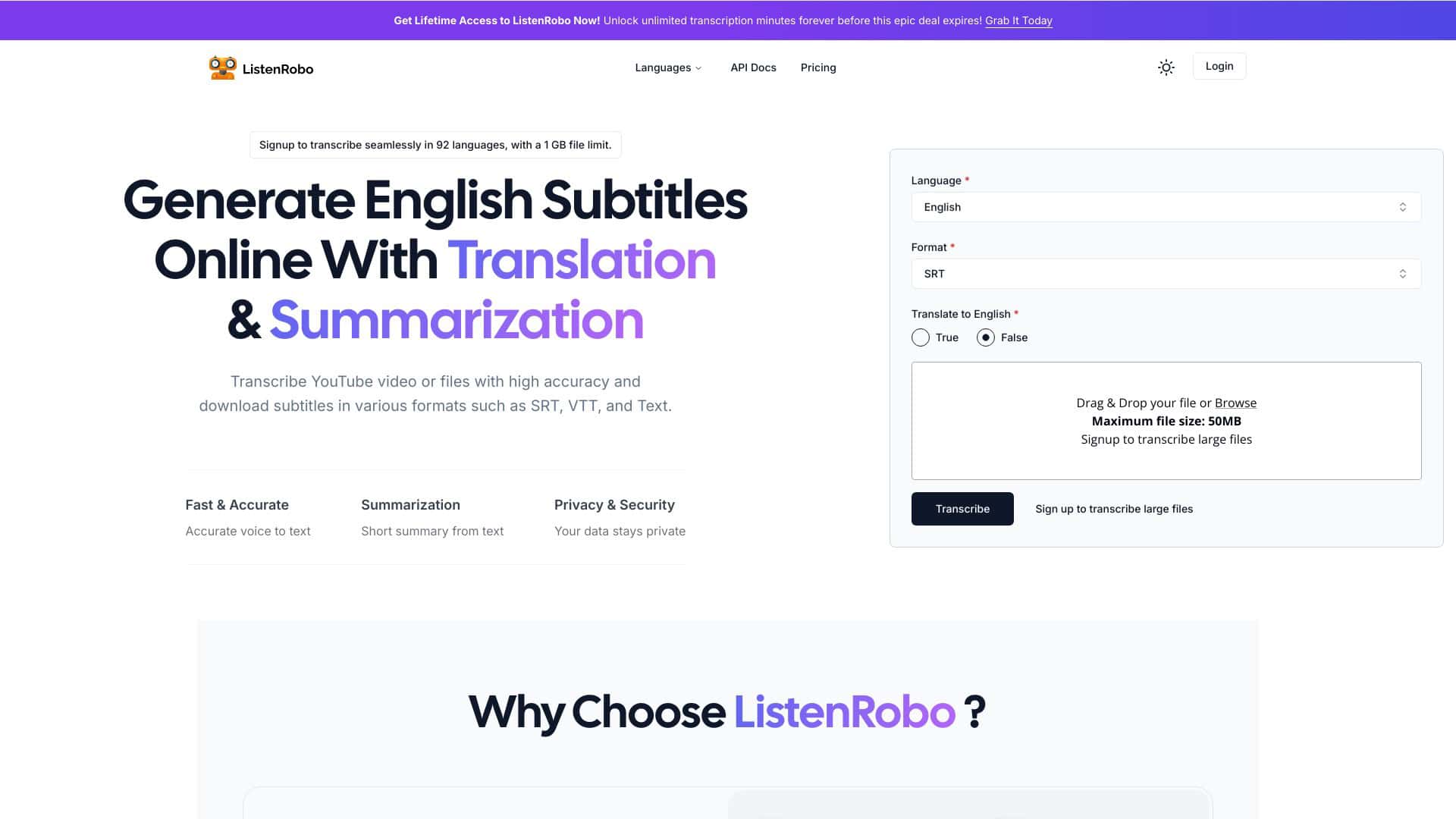 ListenRobo | Effortless Audio-to-Text Transcription & More | Futureen