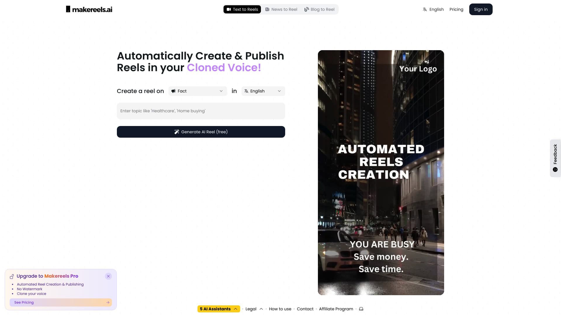 Makereels.ai | Automate Your Engaging Reels Easily | Futureen