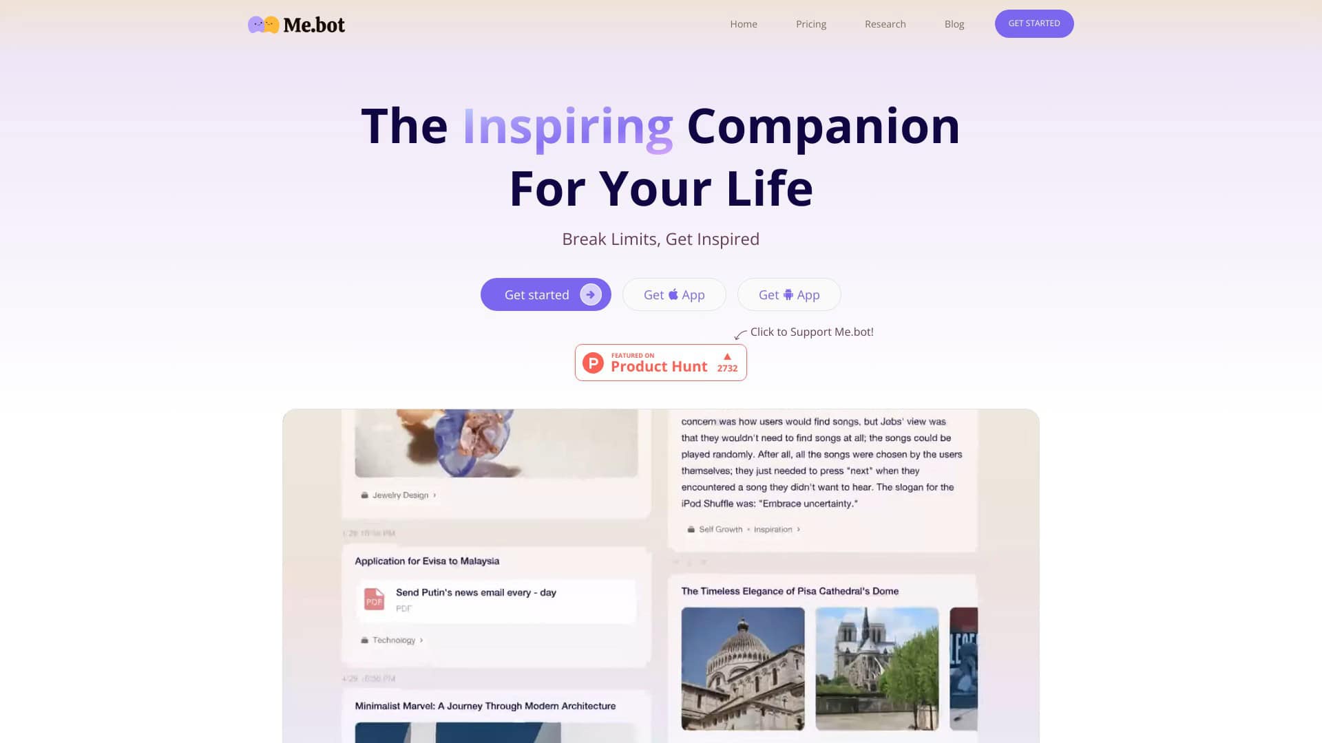 Mebot | Your AI Memory Assistant for Productivity | Futureen