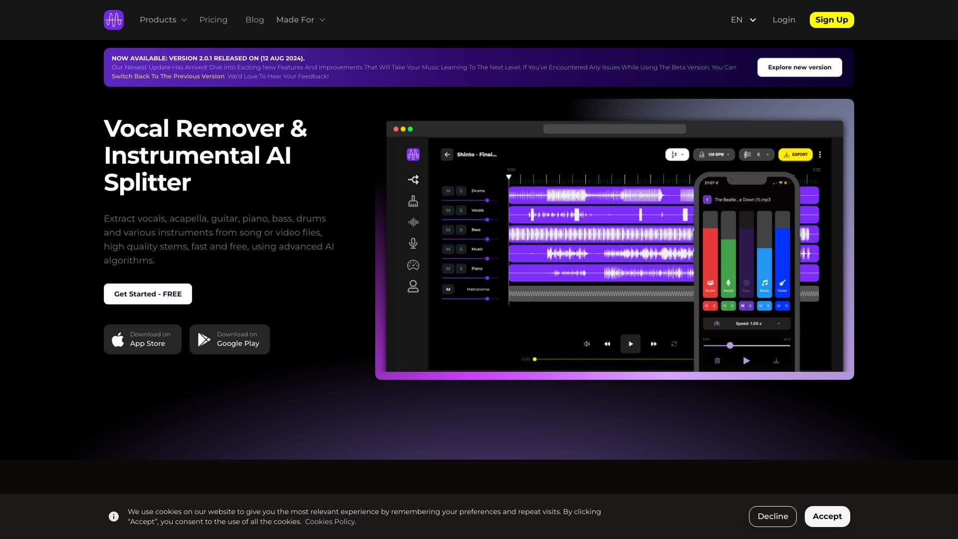 Mikrotakt | AI Vocal Remover & Instrumental Splitter | Futureen