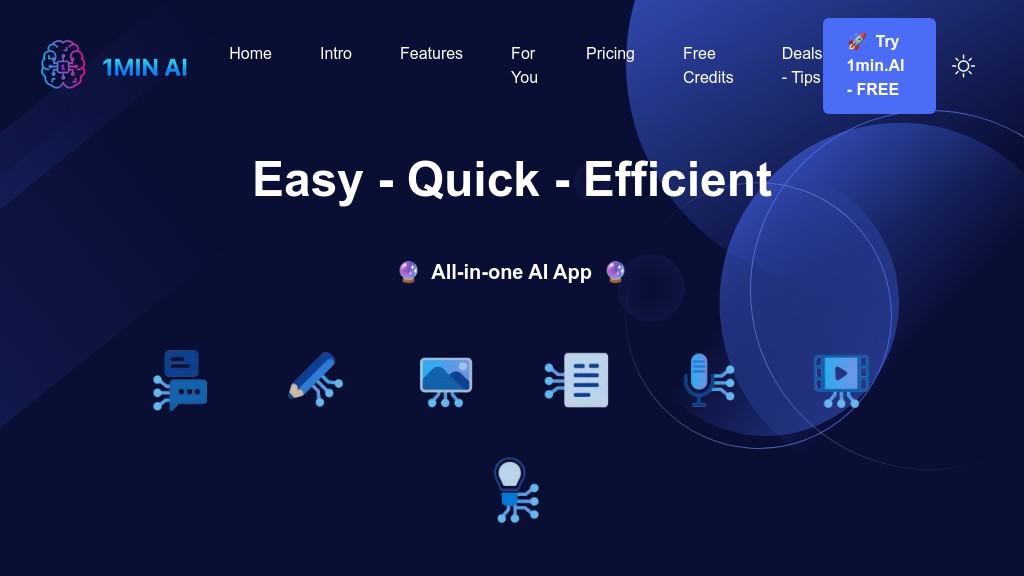 1minAI | Your Complete AI Tool for Creative Projects! | Futureen