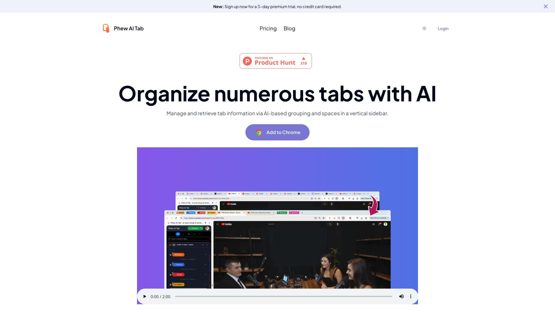 Phew AI Tab | Organize Your Browsing Experience Efficiently! | Futureen