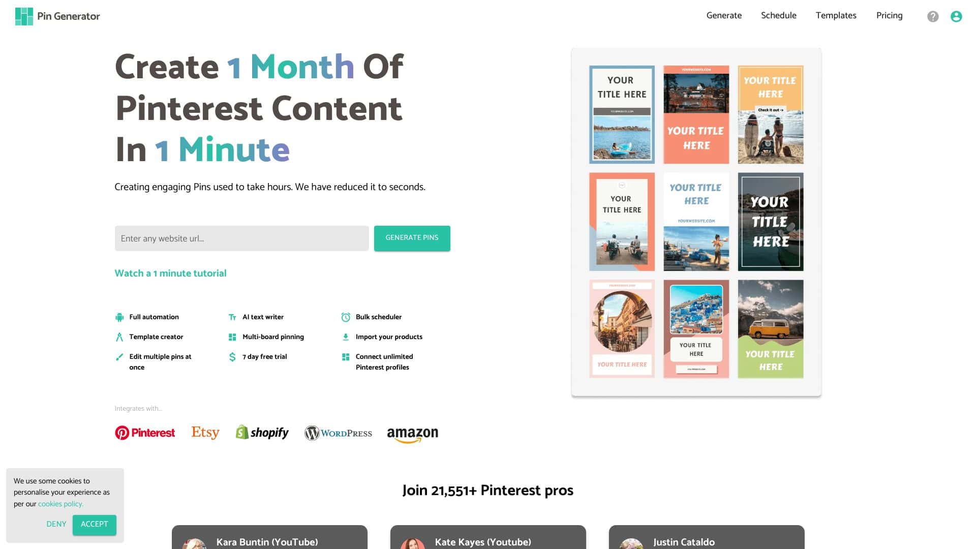 PinGen | Generate Pins & Optimize Pinterest SEO | Futureen
