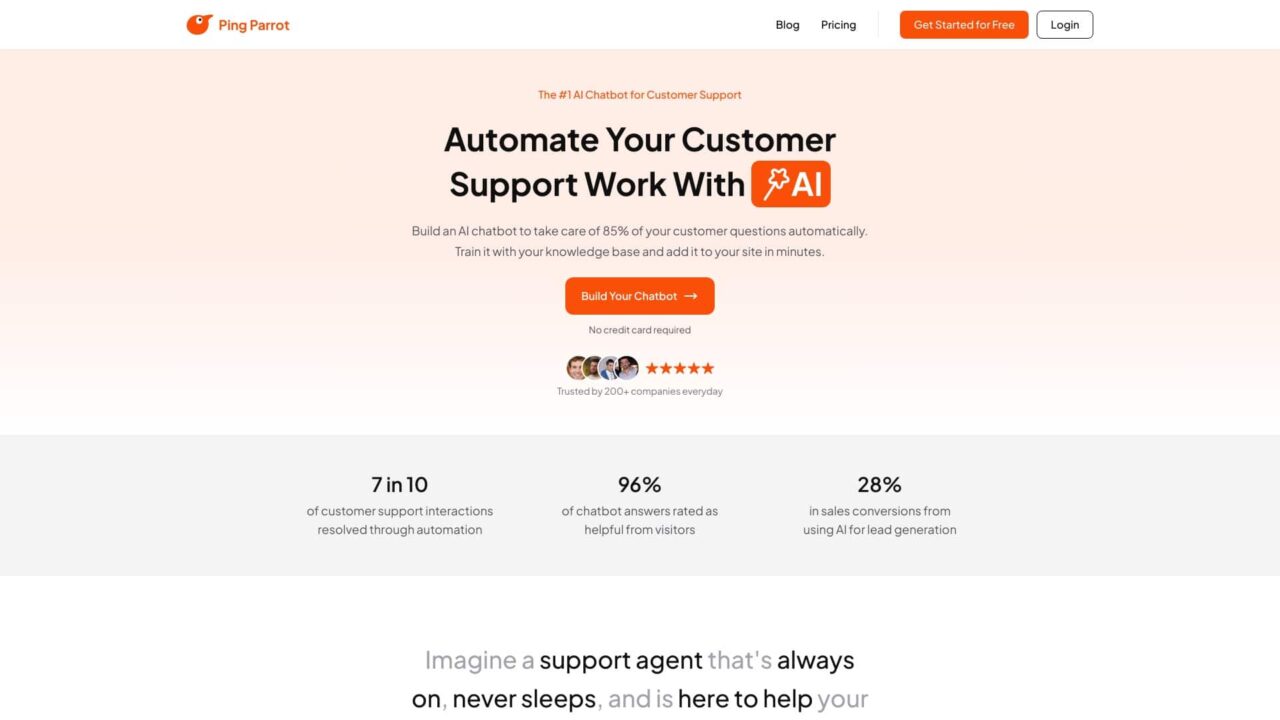Ping Parrot | Elevate Support with AI Chatbot Power | Futureen