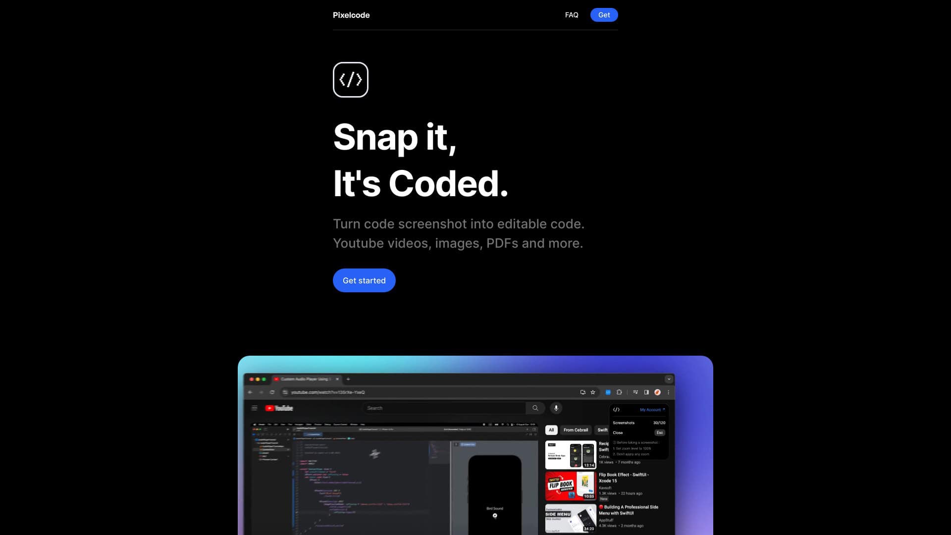 Pixelcode | Convert Screenshots to Editable Code | Futureen