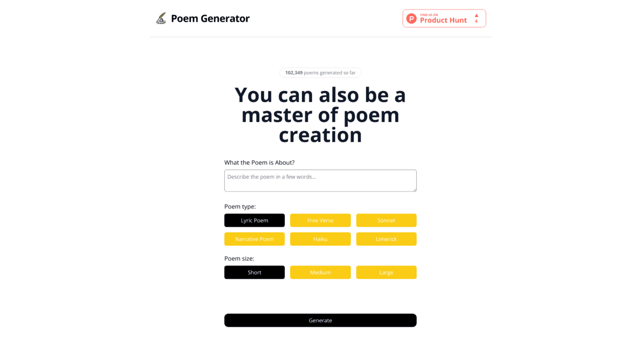 Poetry Tool | Generate Beautiful Poems Quickly! | Futureen