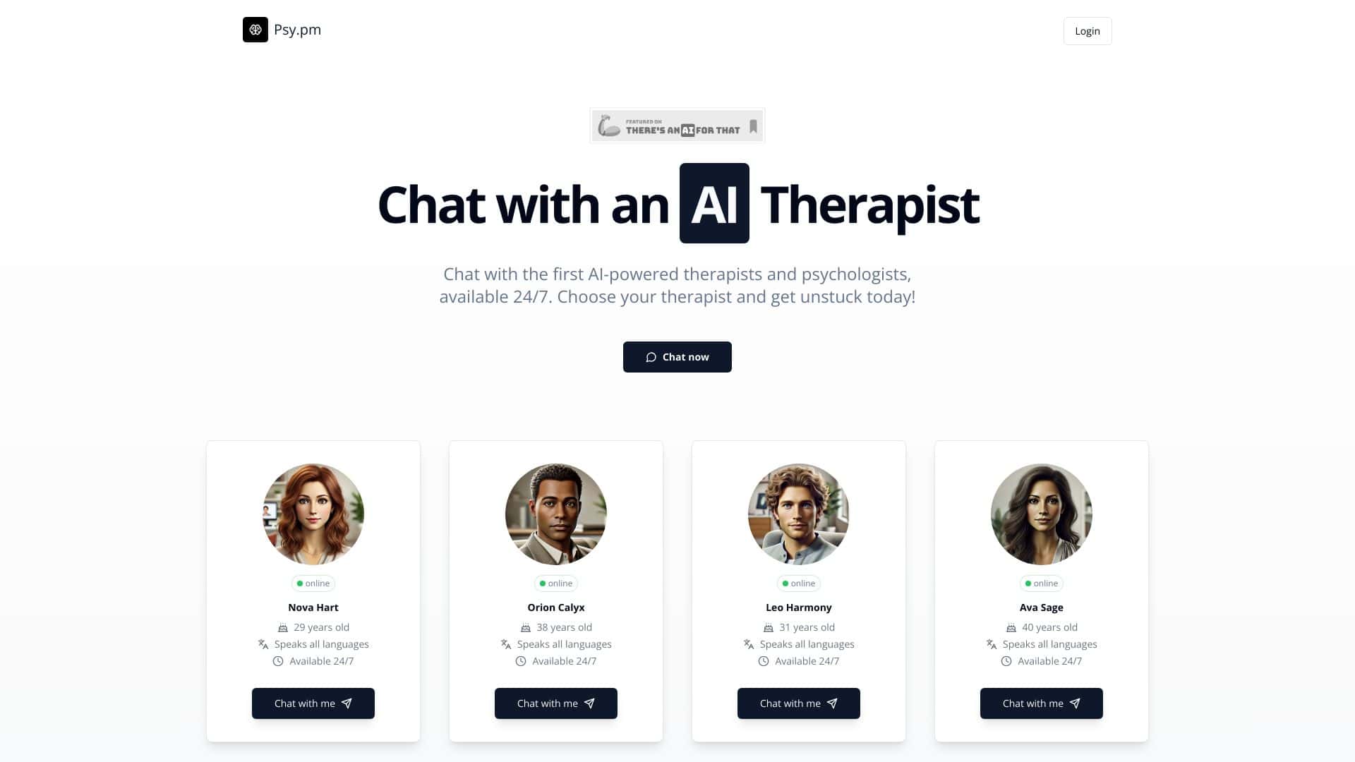 PSY - AI Therapists | 24/7 Support & Multiple Therapist Personas | Futureen