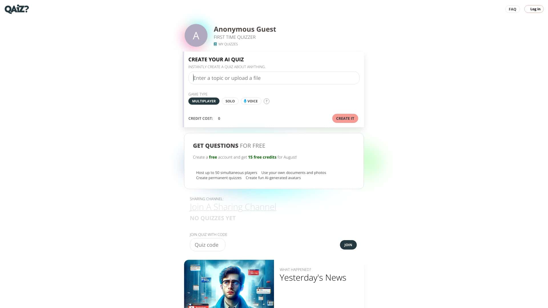 Qaiz | Create Multiplayer Quizzes Quickly and Easily! | Futureen