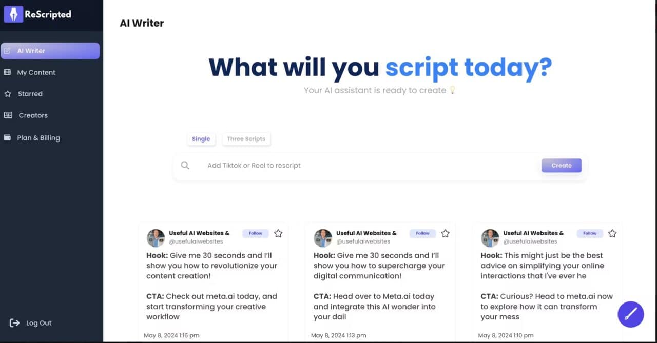 ReScripted | Transform Your Content Creation with Ease | Futureen