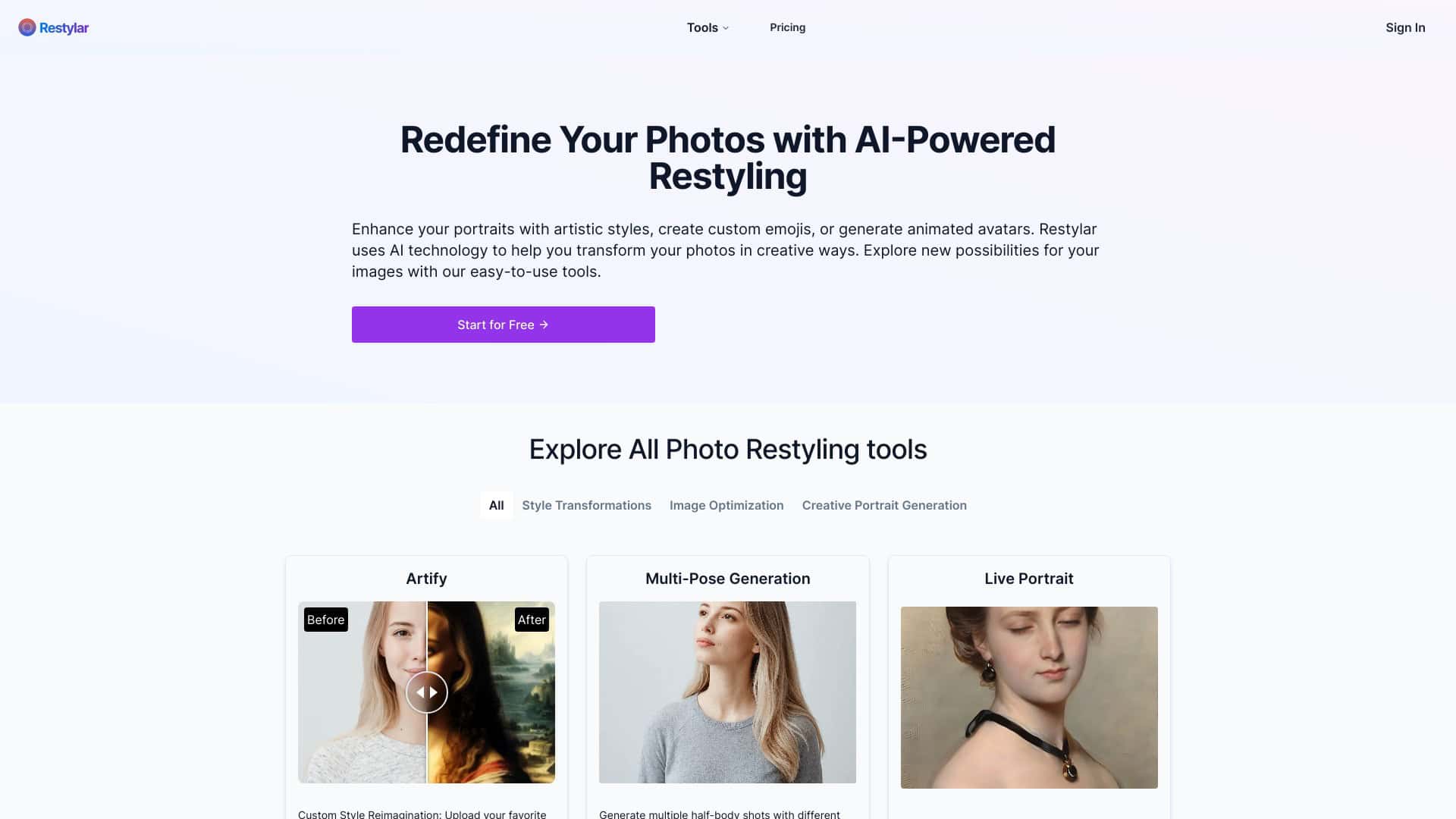 Restylar | Transform Your Portraits Into Art Instantly | Futureen