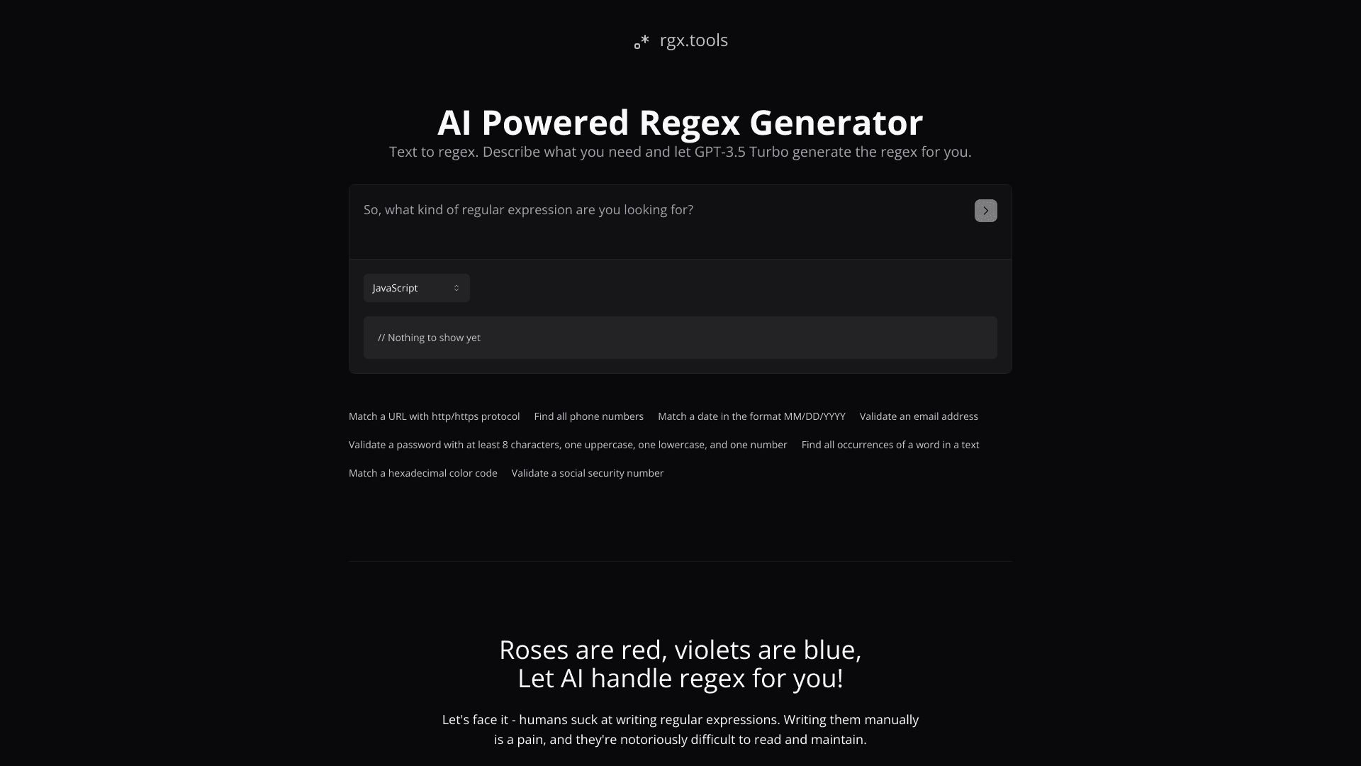 RGX Tools | Effortless Regex Creation Made Simple | Futureen