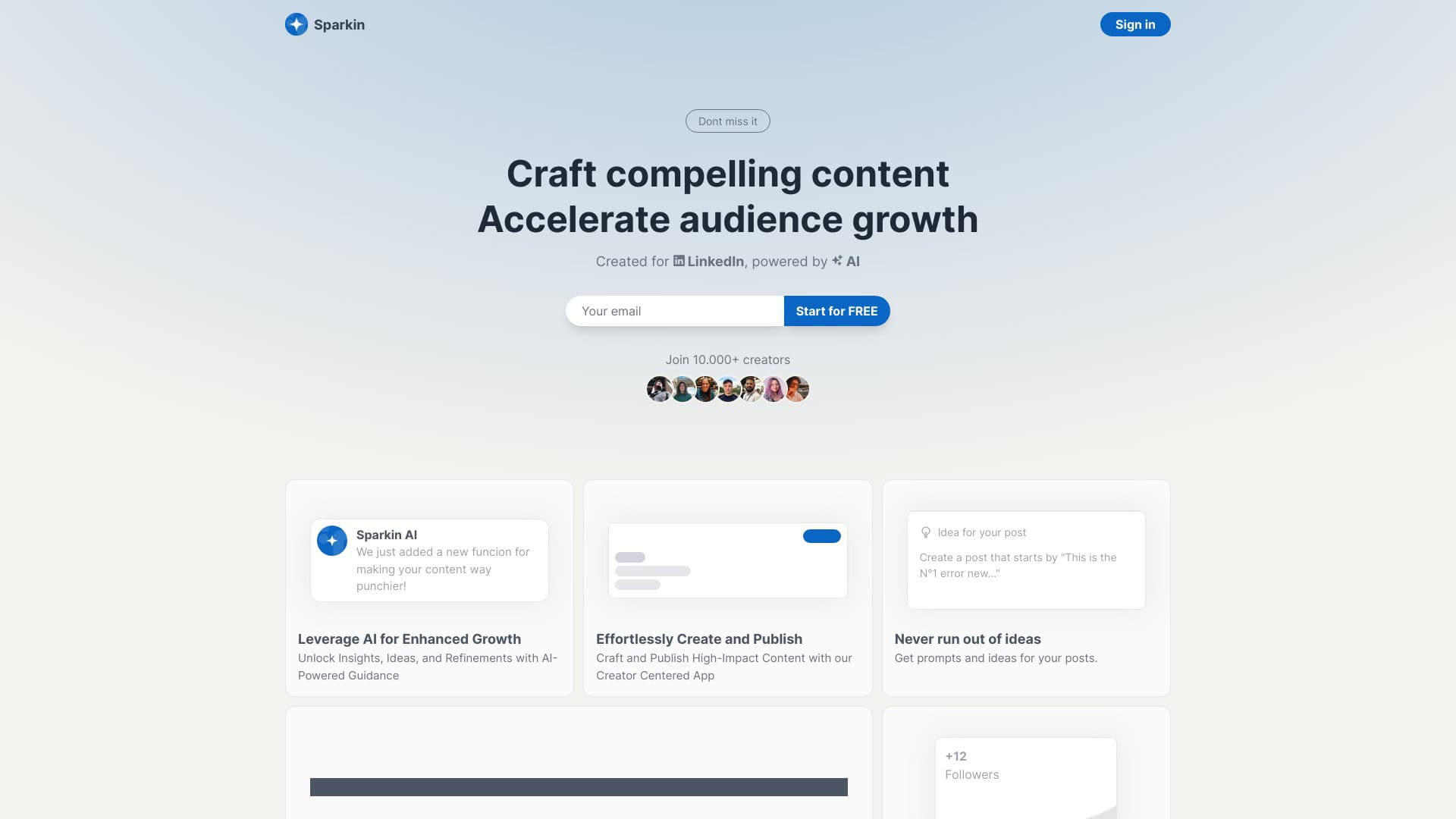 Sparkin AI | Enhance Your Content Creation with Ease! | Futureen