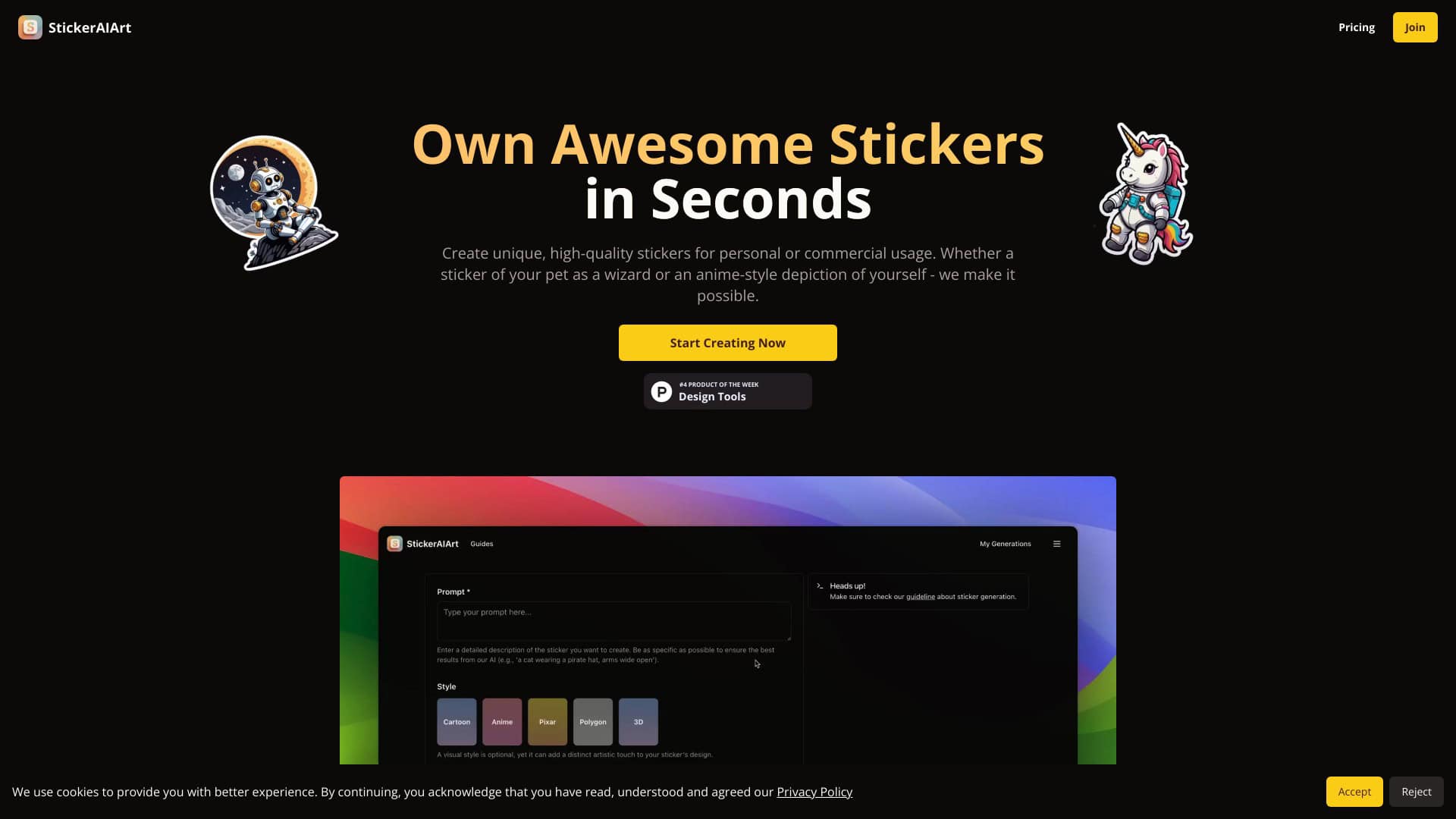 StickerAIArt | Unleash Your Creativity with Custom Stickers | Futureen