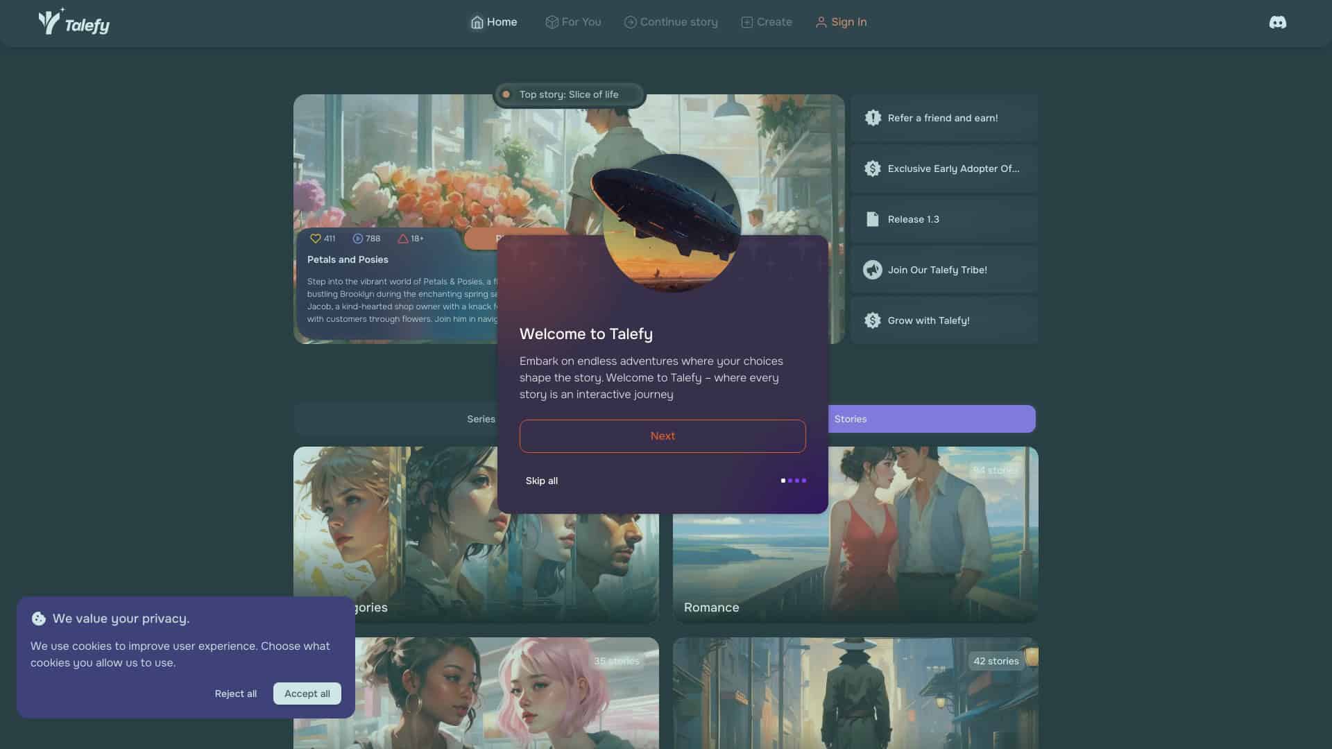 Talefy | Ignite Your Imagination with Interactive Stories | Futureen