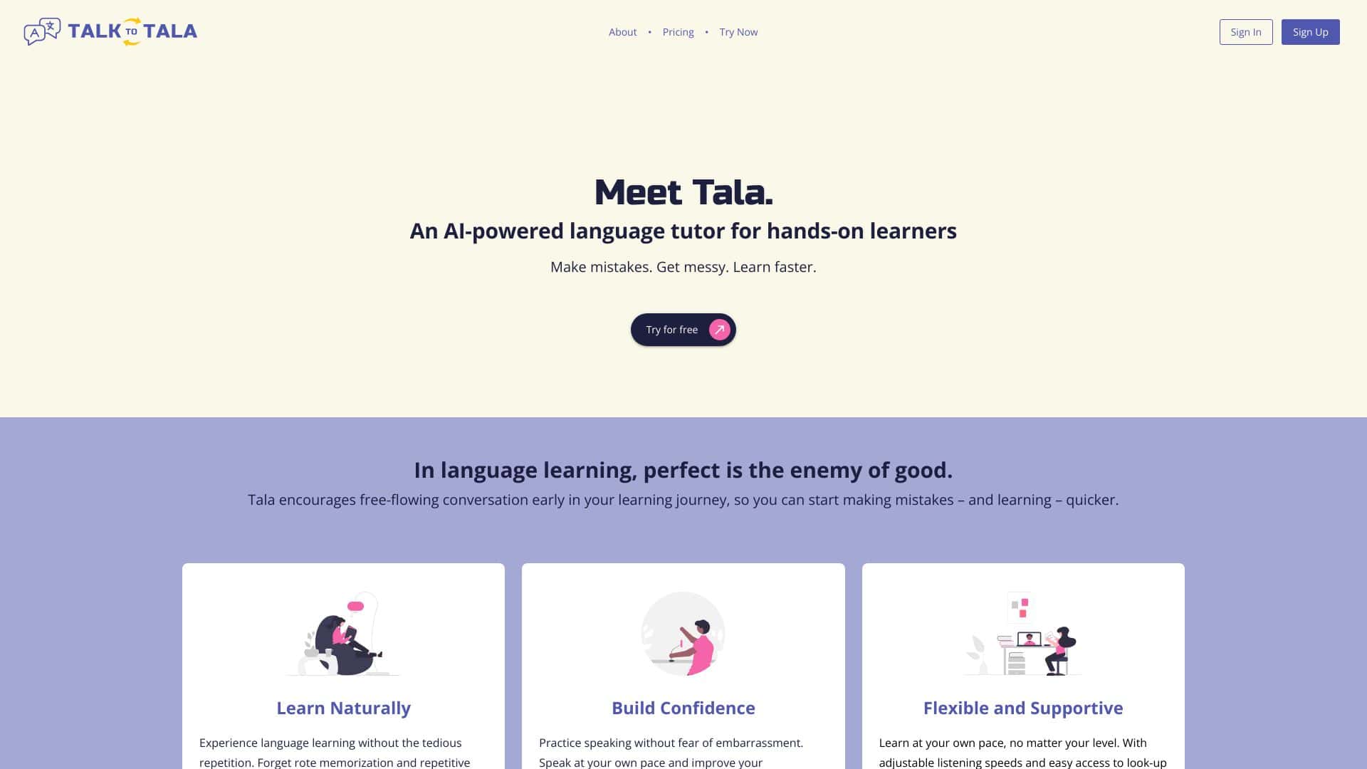 Talk to Tala | AI Language Tutor for Hands-On Learners | Futureen