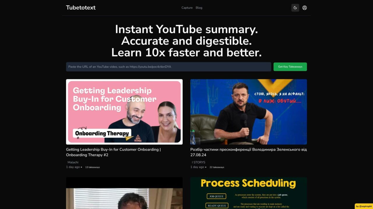 TubeToText | Summarize YouTube Videos Instantly! | Futureen