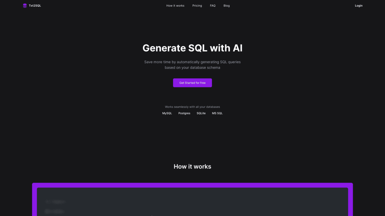 Txt2SQL.com | Convert Text to SQL with Ease! | Futureen