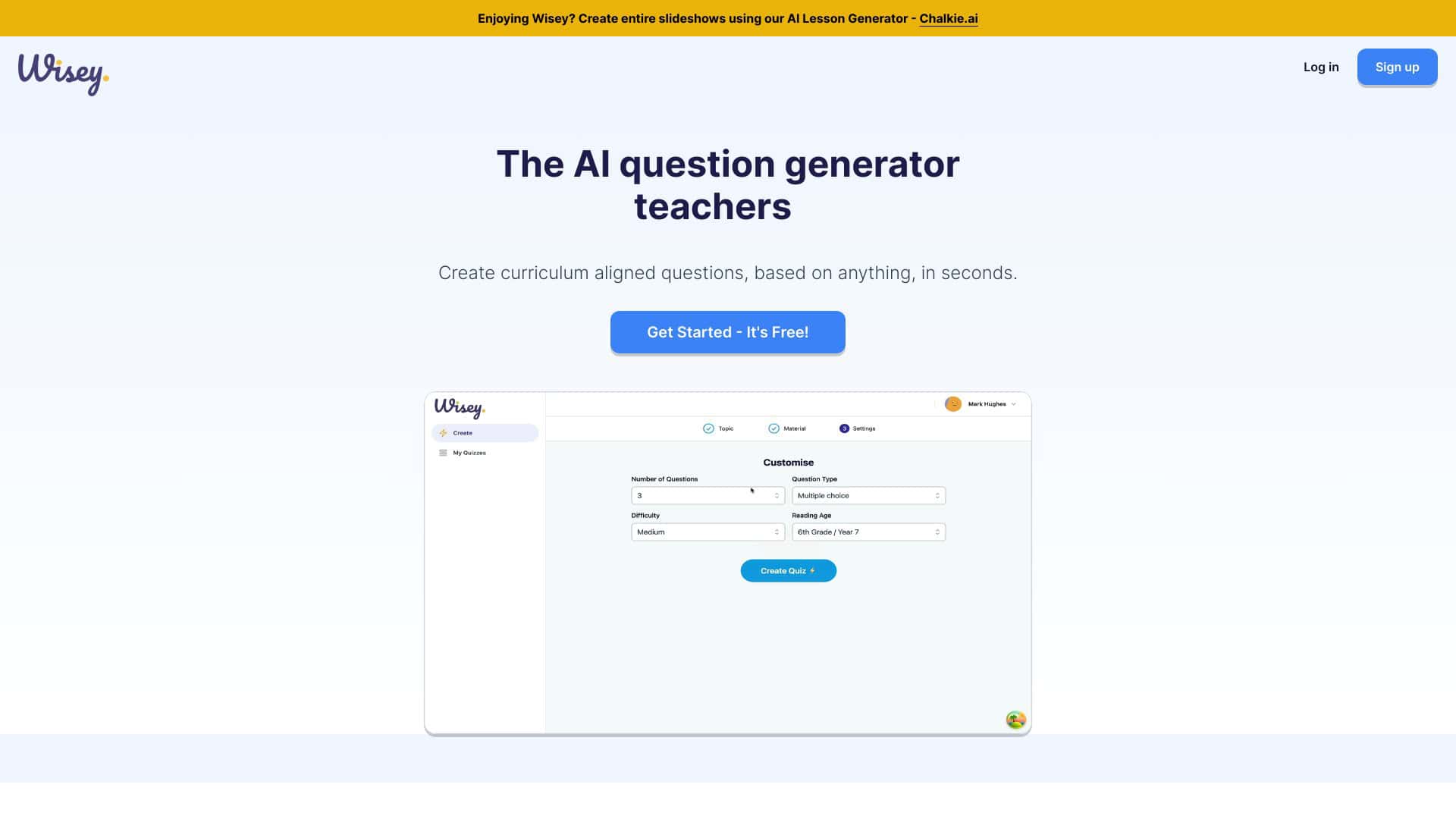 Wisey | Easily Generate Standards-Based Questions | Futureen