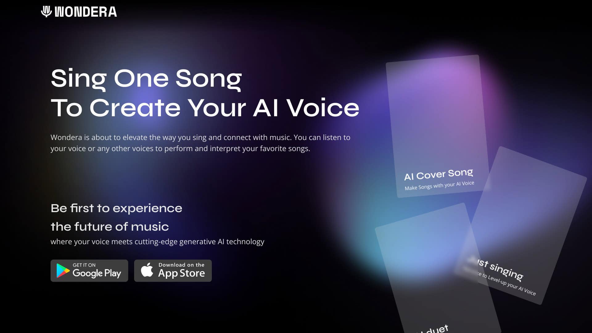 Wondera | Unleash Your Inner Pop Star with AI Voice Creation! | Futureen